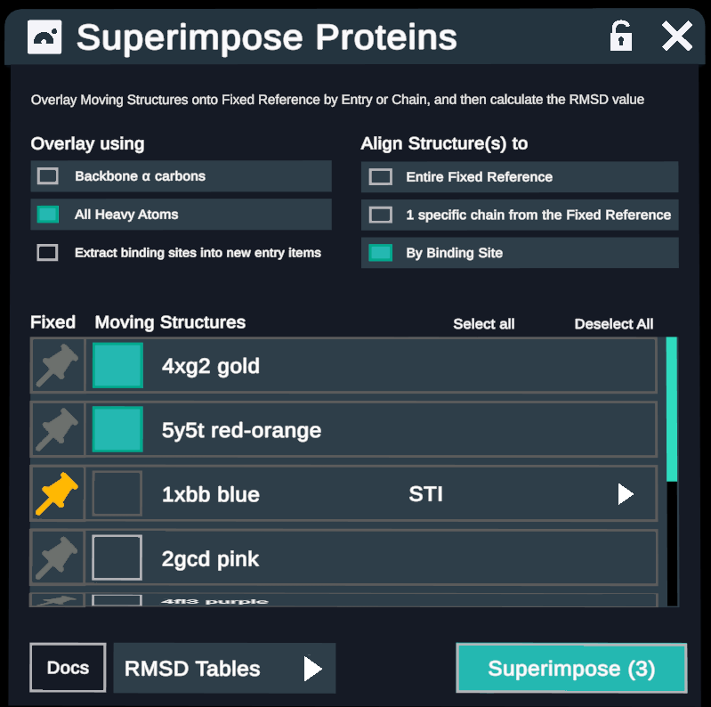 Superimpose Proteins | Docs