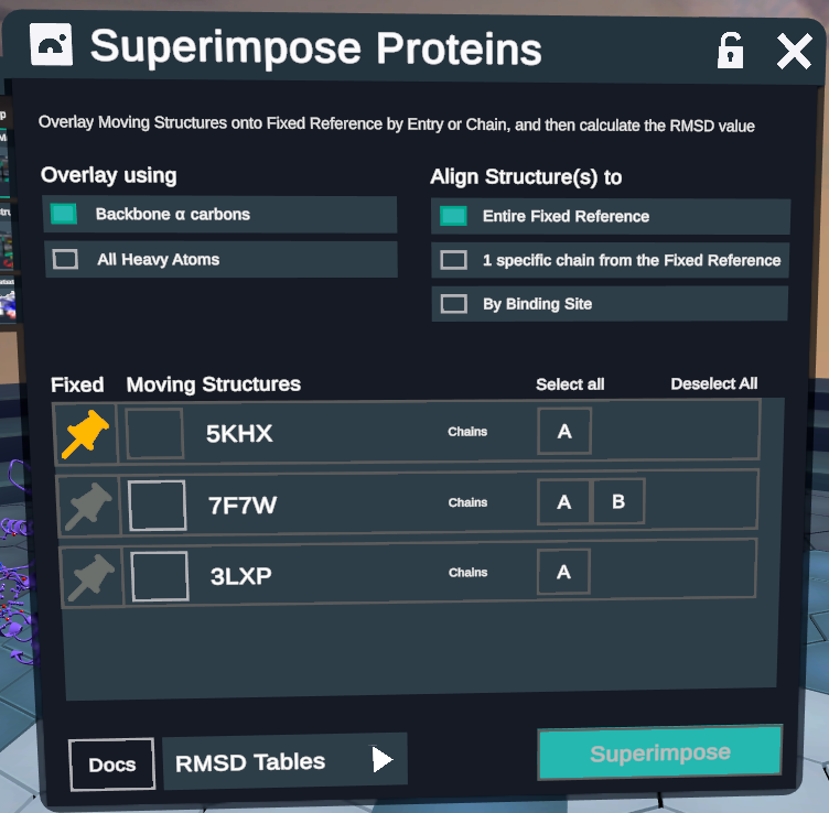 Superimpose Proteins | Docs